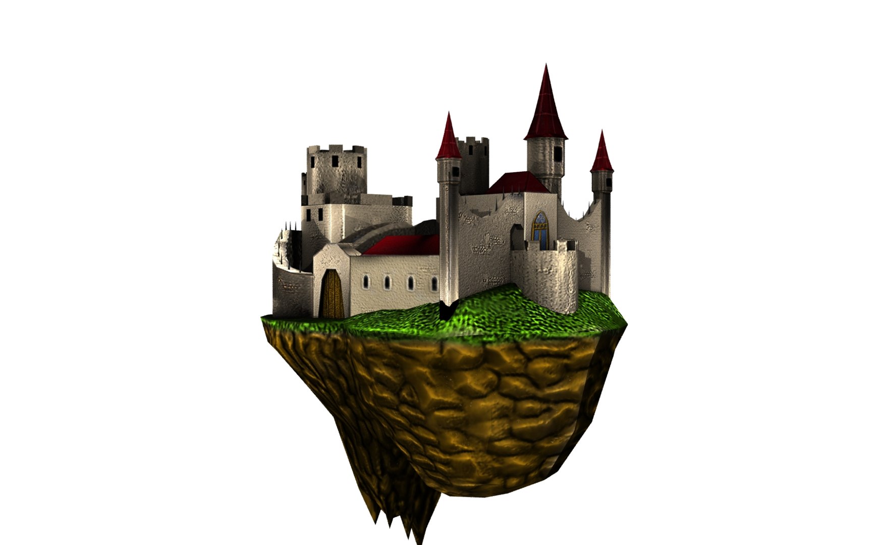 floating castle 3d obj
