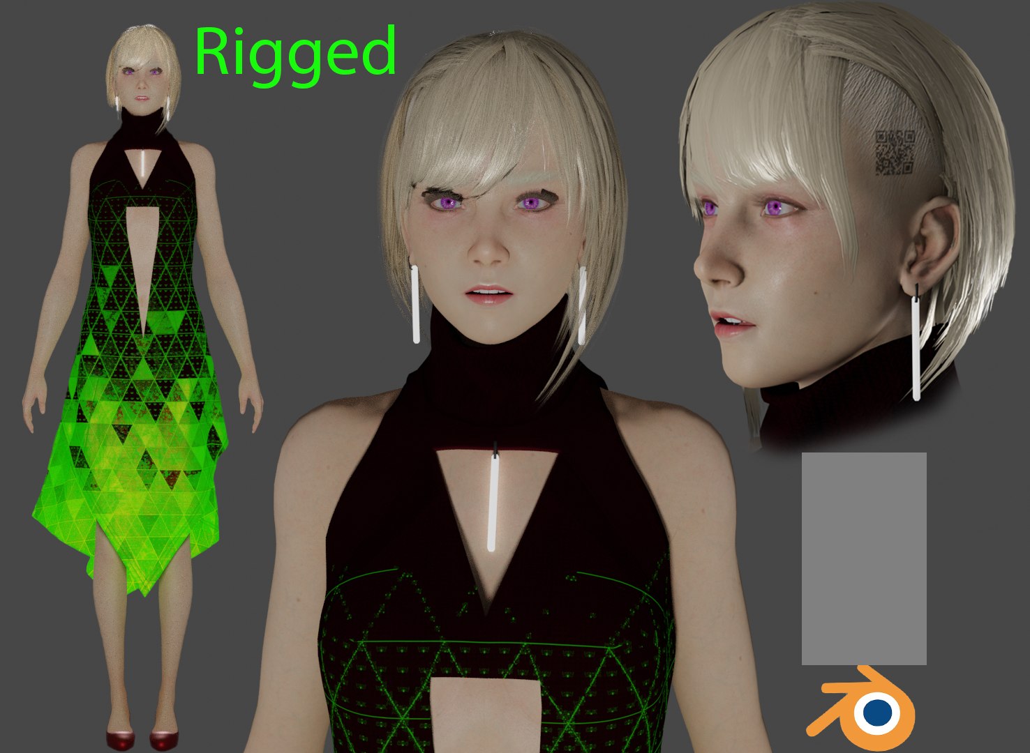 3D Cybrog Girl Model - TurboSquid 1886500