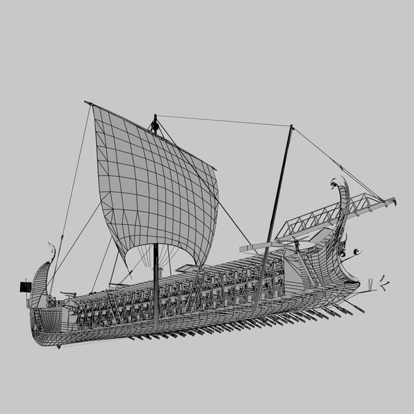 3d model roman trireme battle ship
