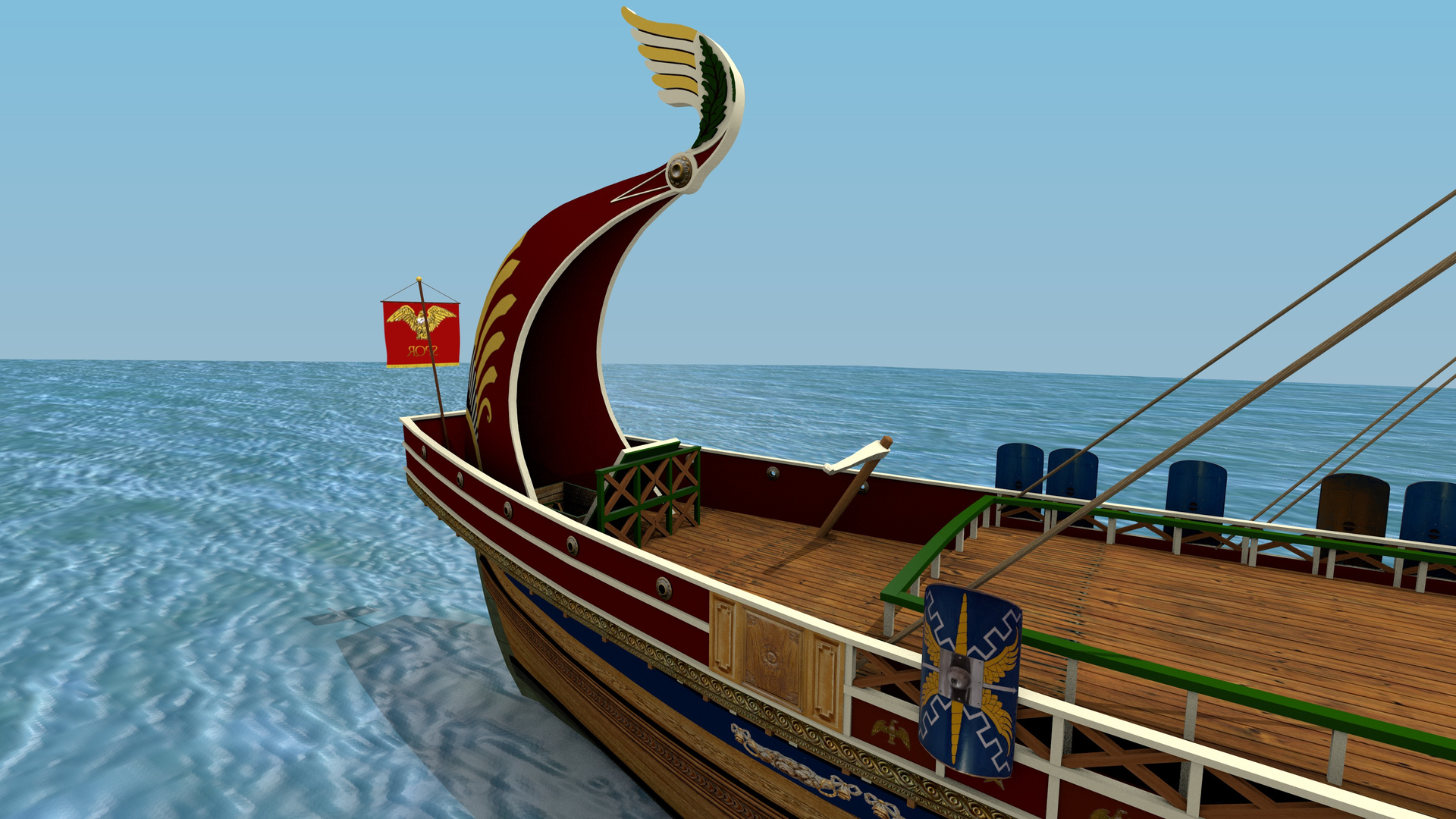 3d model roman trireme battle ship