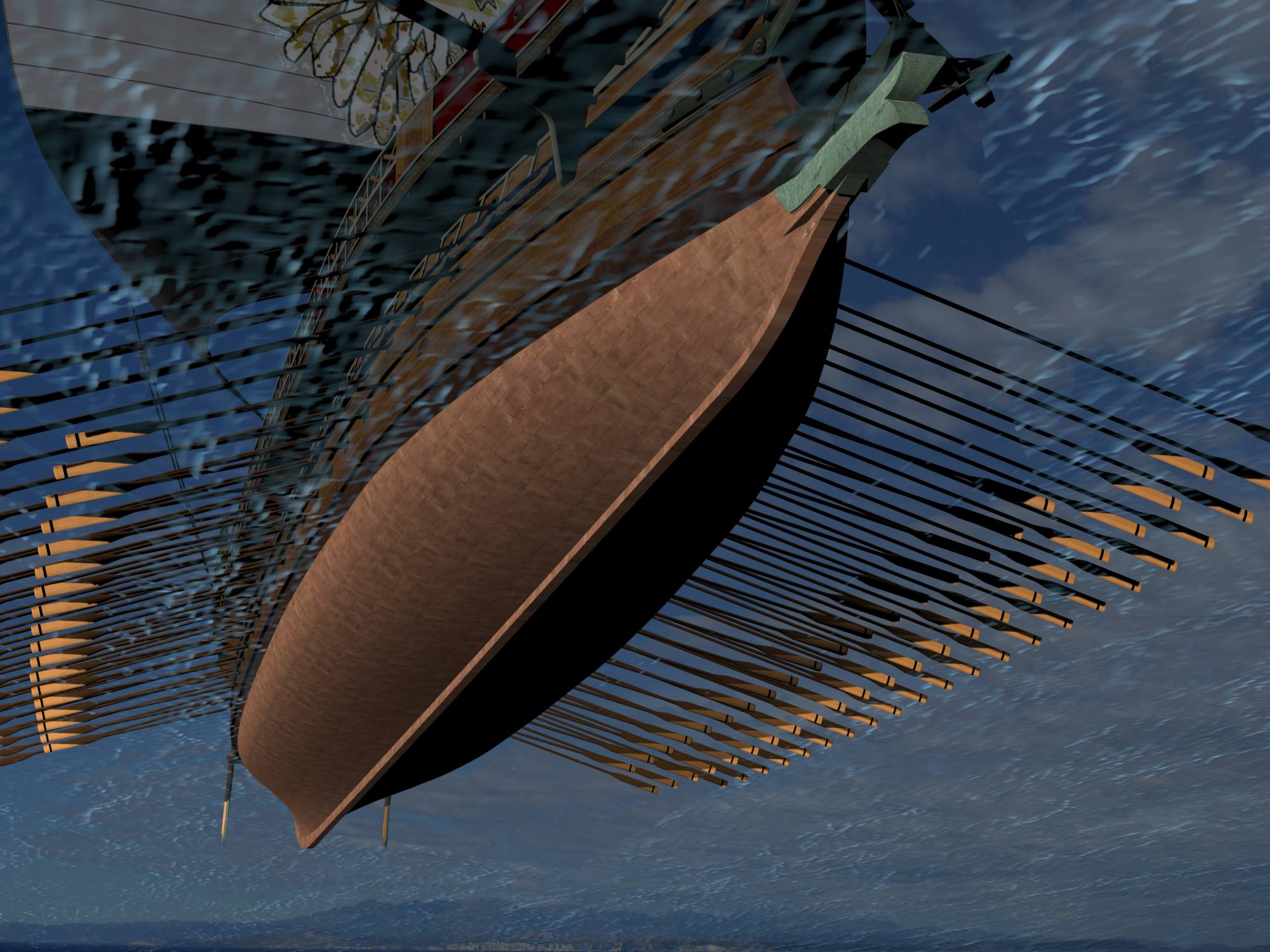 3d model roman trireme battle ship