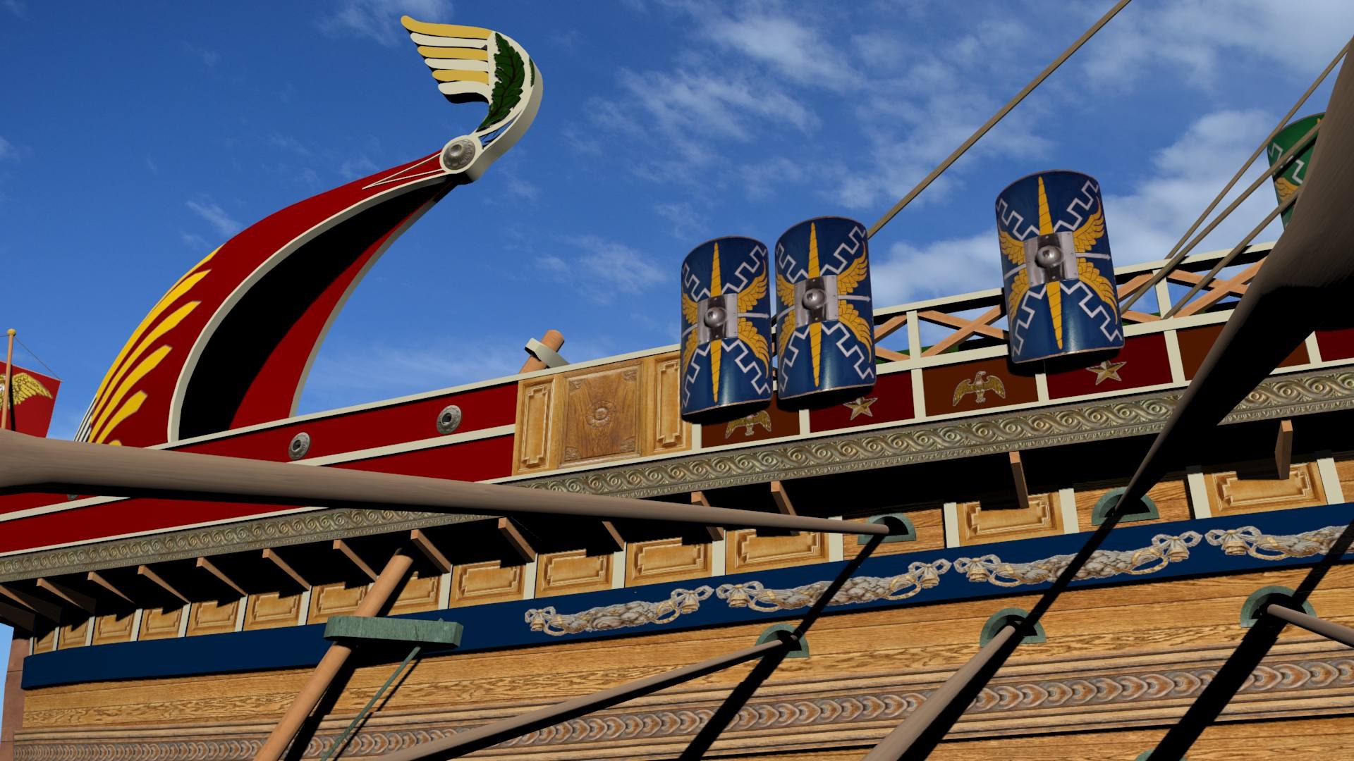 3d Model Roman Trireme Battle Ship