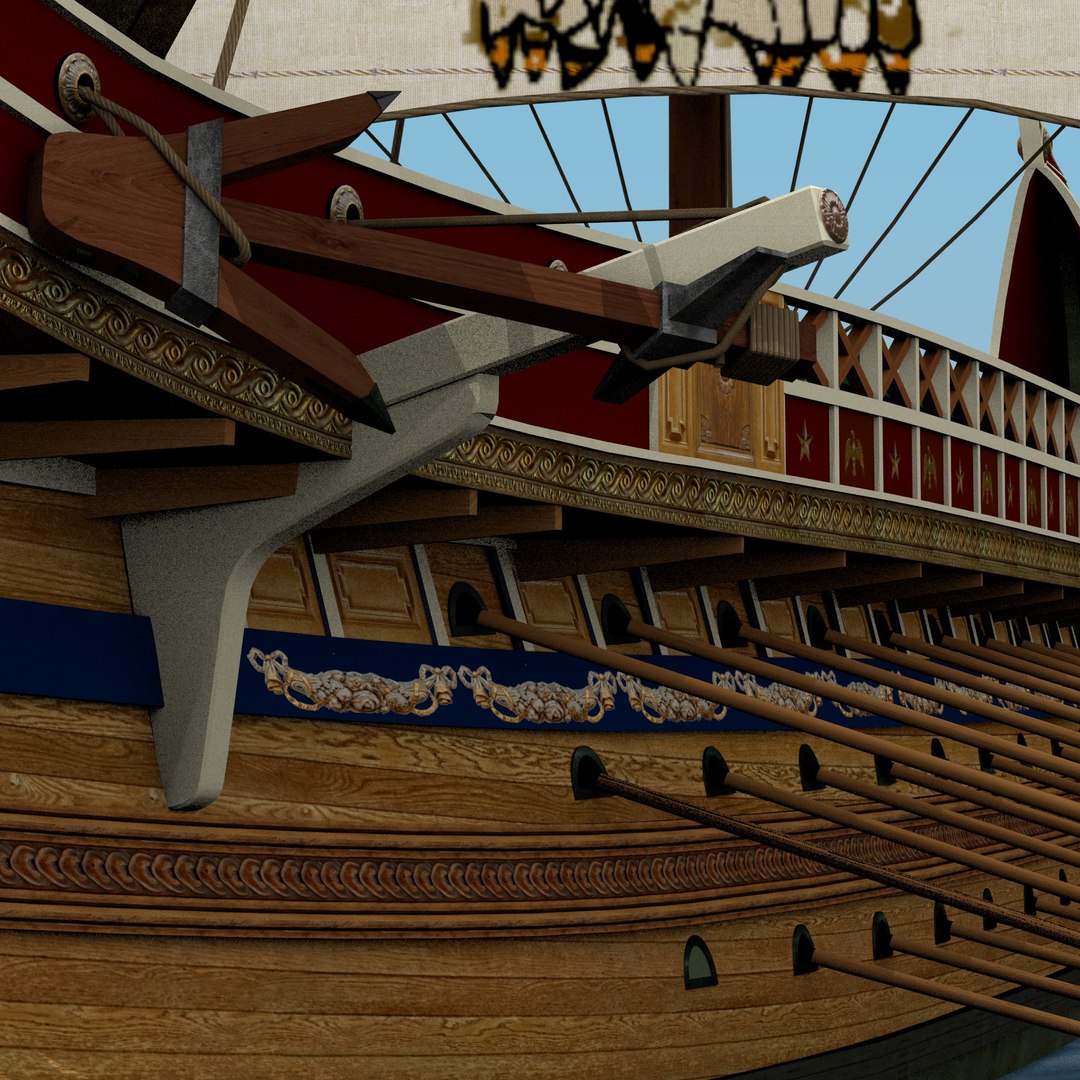 3d Model Roman Trireme Battle Ship
