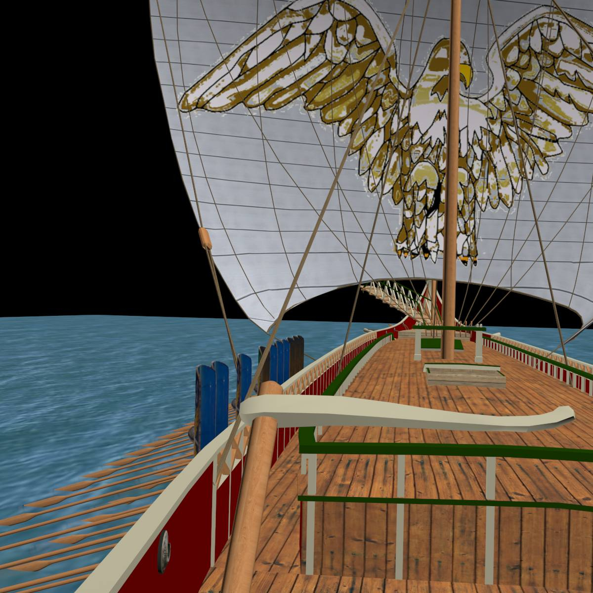 3d model roman trireme battle ship