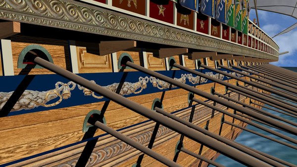 3d model roman trireme battle ship