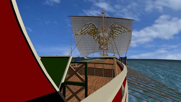 3d model roman trireme battle ship
