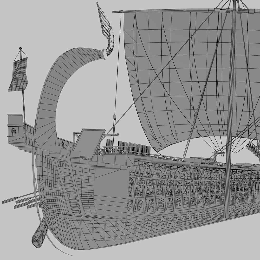 3d model roman trireme battle ship