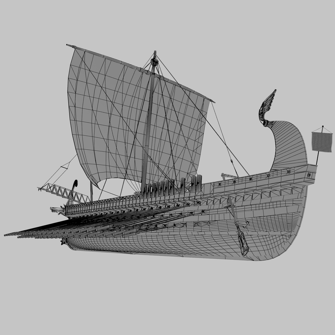 3d model roman trireme battle ship