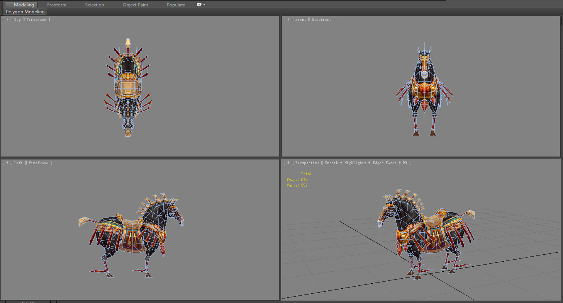 Cartoon Mount - Ancient War Horse model - TurboSquid 1732778