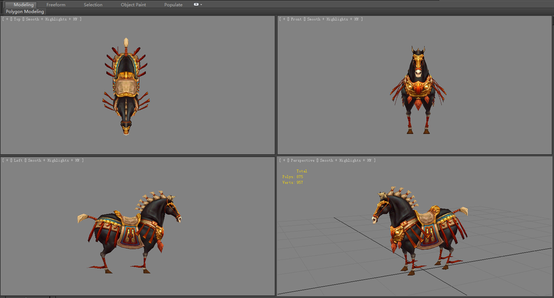 Cartoon Mount - Ancient War Horse model - TurboSquid 1732778