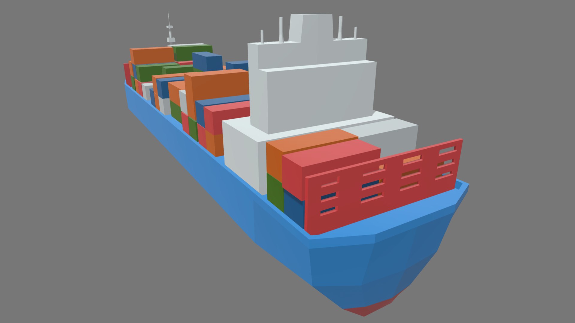 Low Poly Cargo Ship 01 3D Model - TurboSquid 2255067