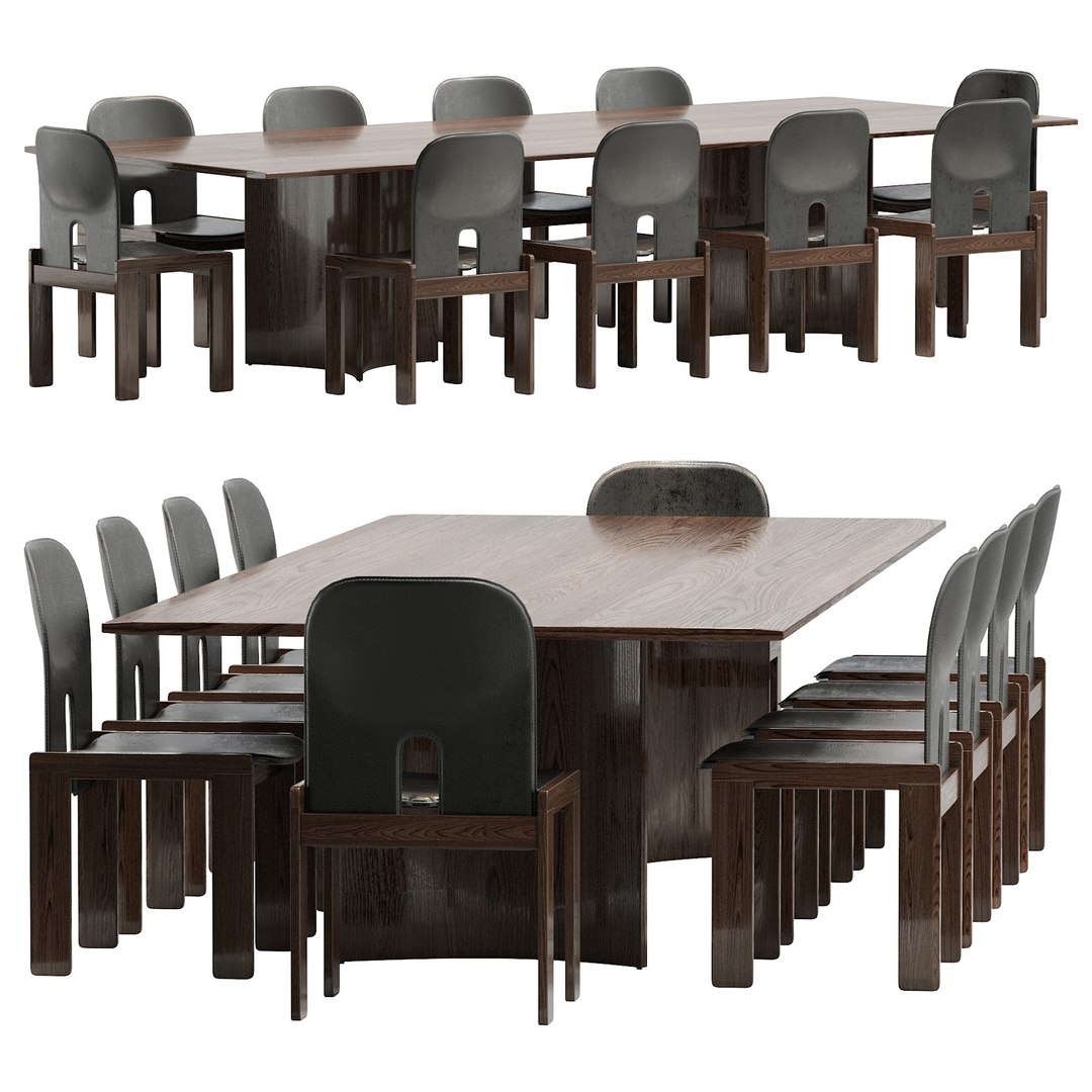 Crevasse Table And Tobia Scarpa Chair Model - TurboSquid 1870398