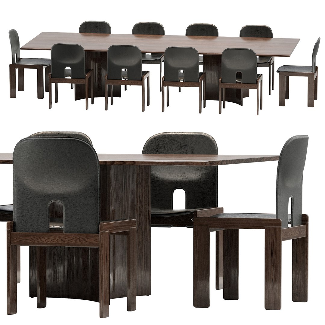 Crevasse Table And Tobia Scarpa Chair Model - TurboSquid 1870398