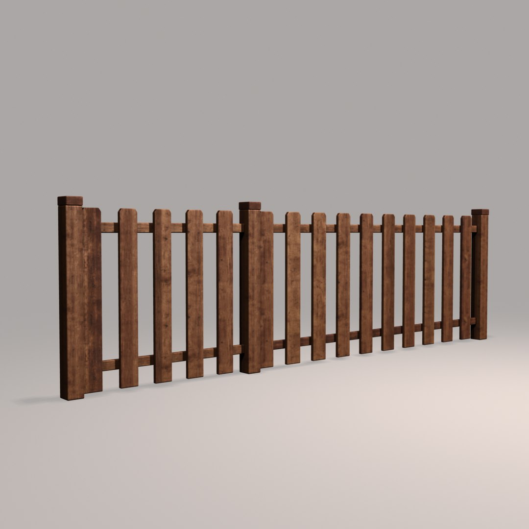 3D wood fence 10 - TurboSquid 1580480