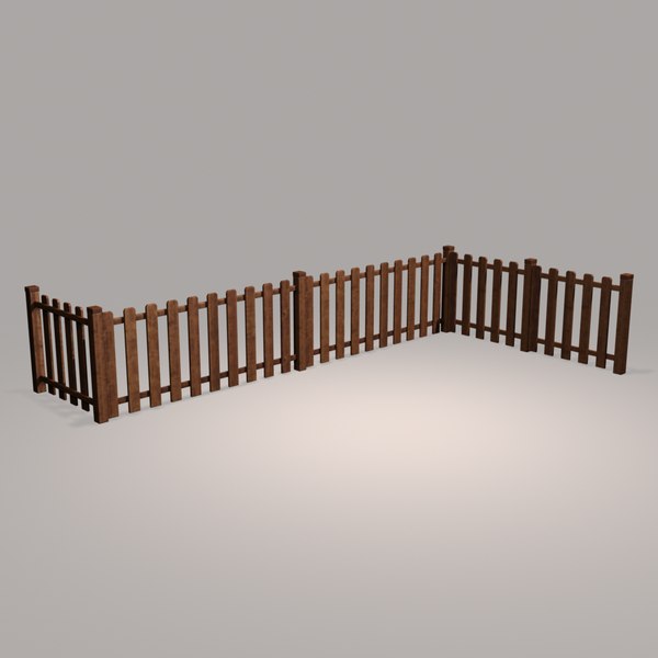 3D wood fence 10 - TurboSquid 1580480