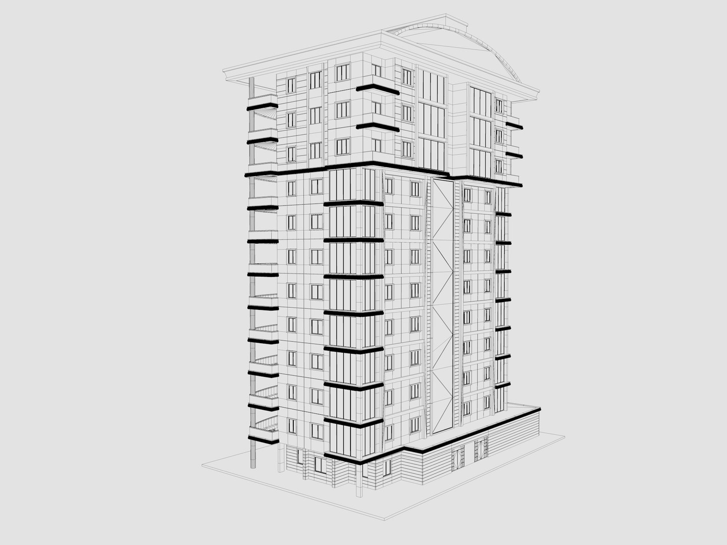 Residential Apartment Building 6 3D - TurboSquid 2160584