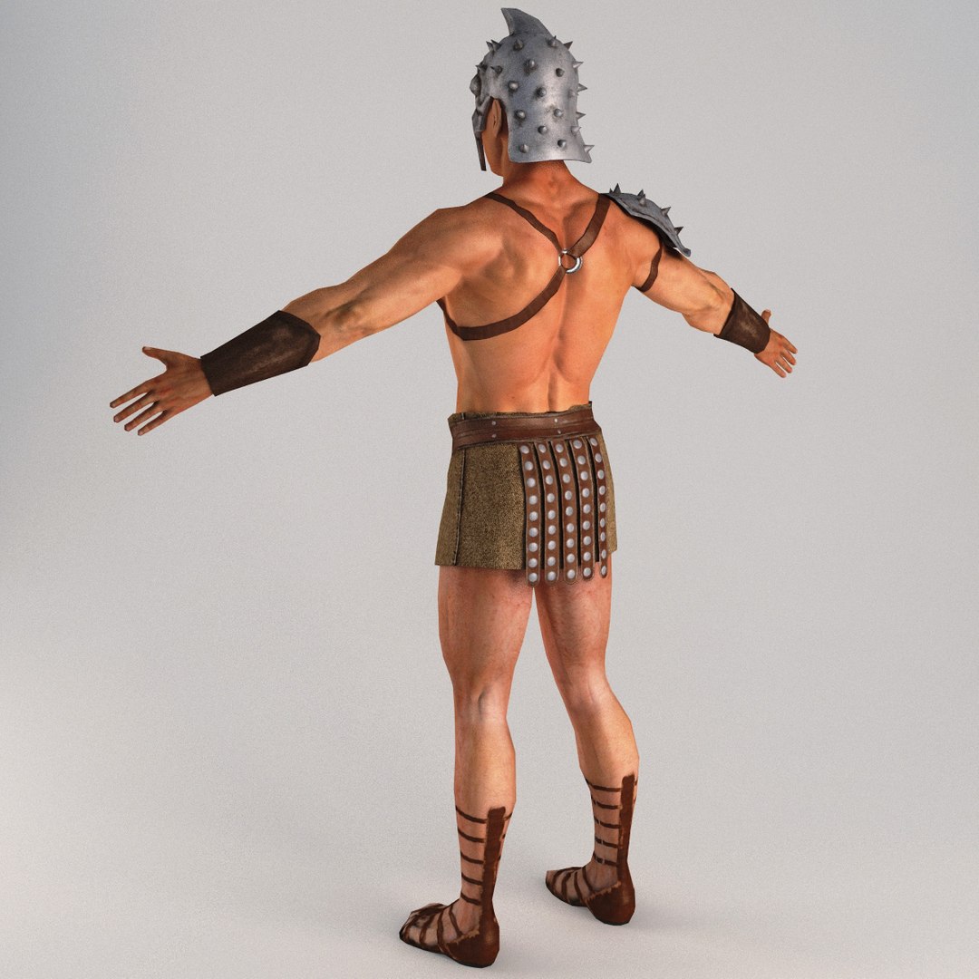 3d model gladiator t-pose
