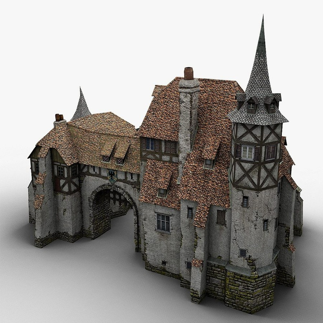 old medieval warehouse 3d obj
