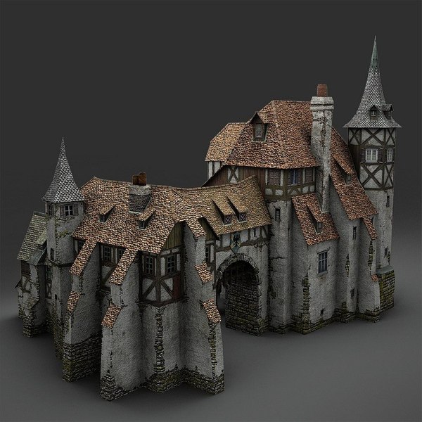 old medieval warehouse 3d obj