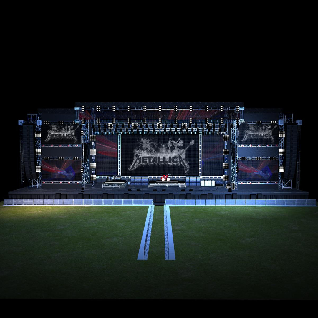 3d model mega live stage set