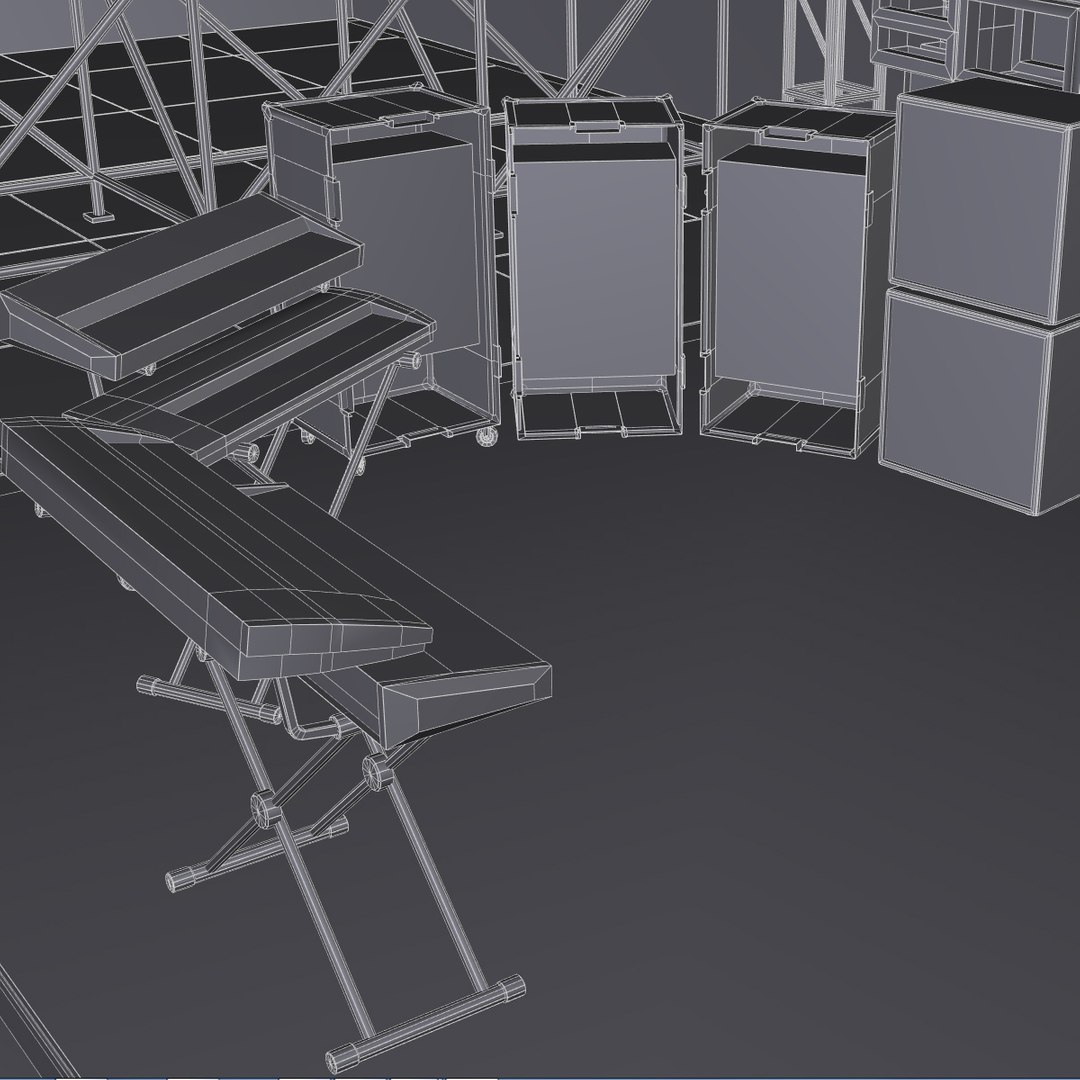 3d model mega live stage set