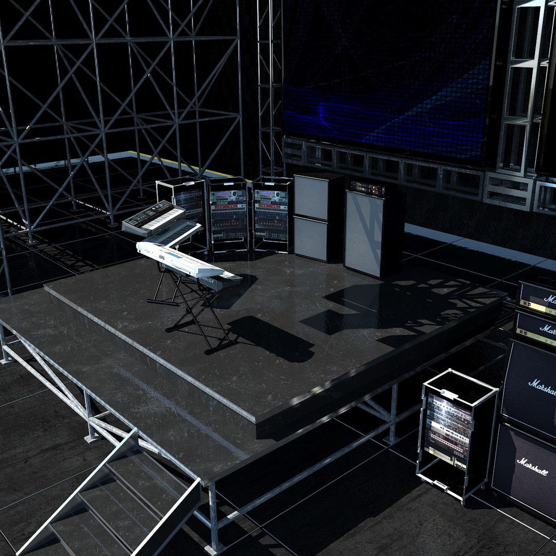 3d Model Mega Live Stage Set
