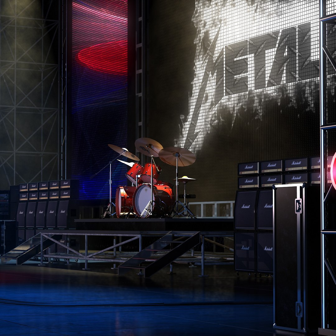 3d model mega live stage set