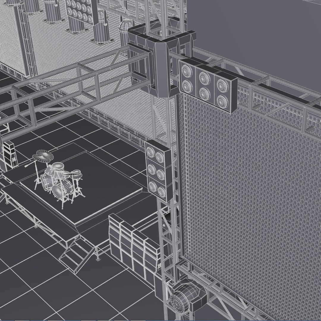 3d model mega live stage set