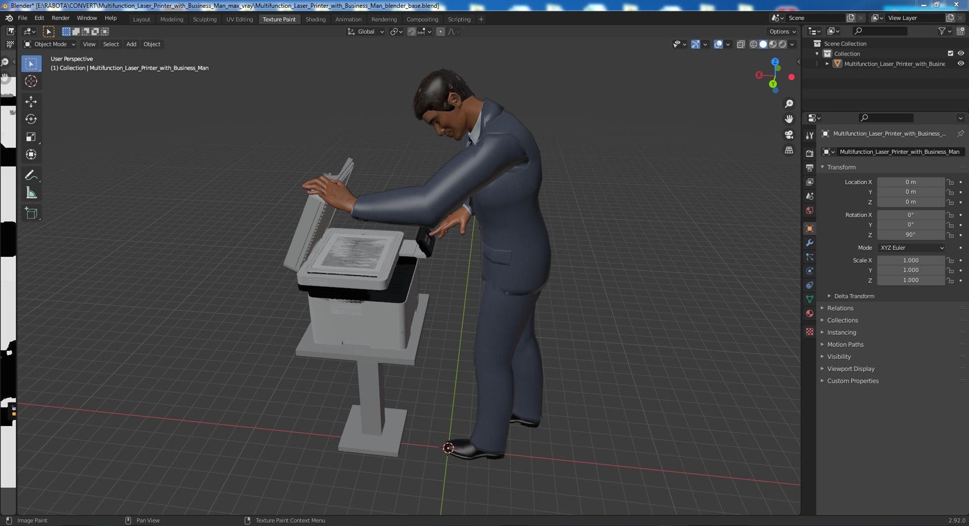 Multifunction Laser Printer With Business Man 3D Model - TurboSquid 1855713