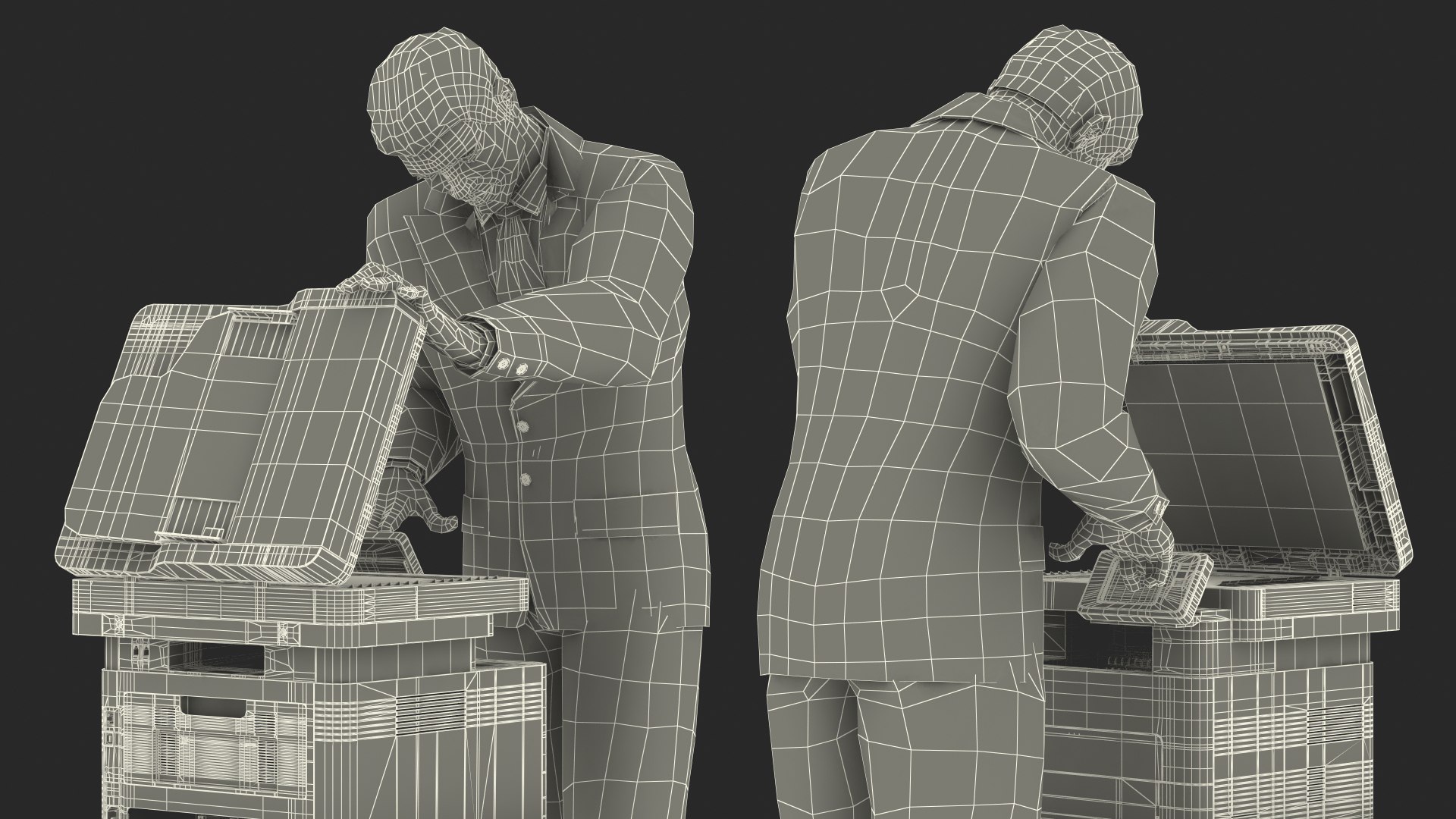 Multifunction Laser Printer With Business Man 3D Model - TurboSquid 1855713