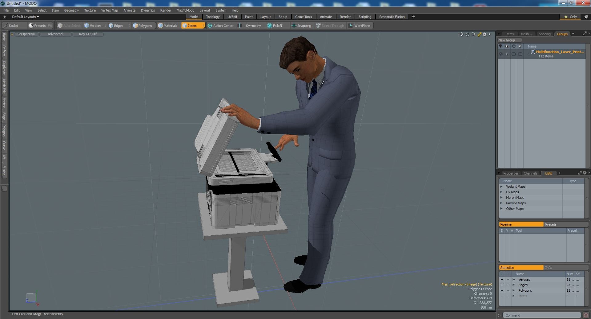 Multifunction Laser Printer With Business Man 3D Model - TurboSquid 1855713