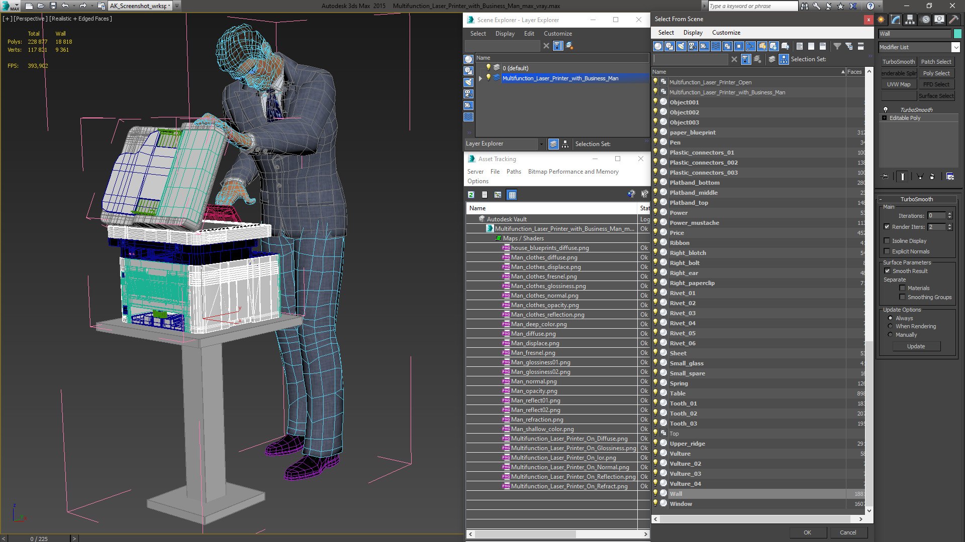 Multifunction Laser Printer With Business Man 3D Model - TurboSquid 1855713