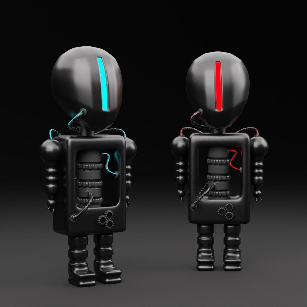 Low Poly Mini Robots 3D Model - TurboSquid 2318538