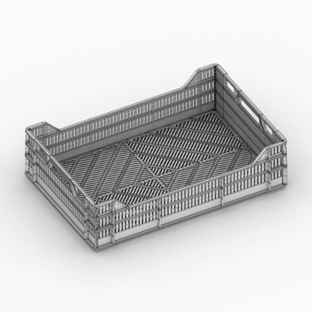 3D Plastic Crate 600x400x160 Model - TurboSquid 1343295