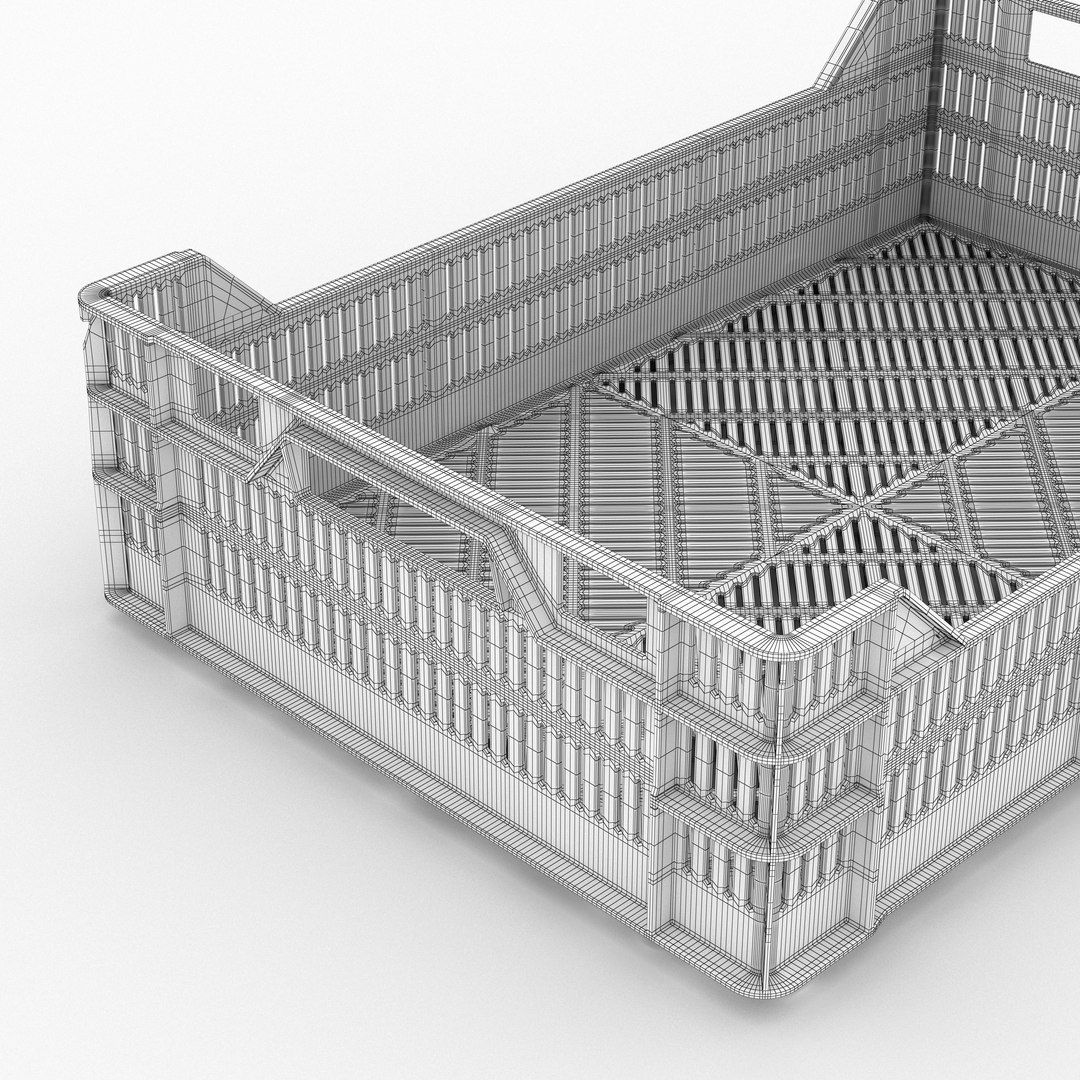 3D Plastic Crate 600x400x160 Model - TurboSquid 1343295