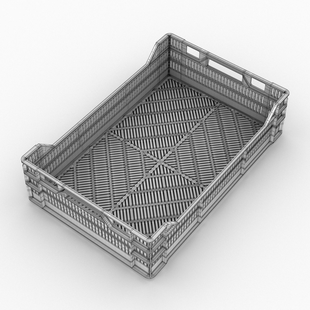 3D Plastic Crate 600x400x160 Model - TurboSquid 1343295