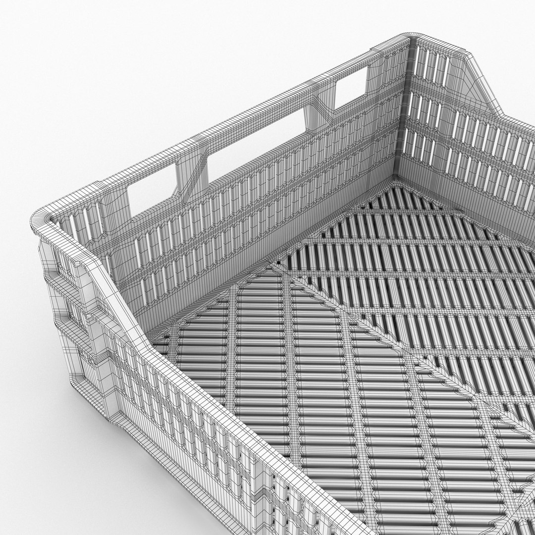 3D Plastic Crate 600x400x160 Model - TurboSquid 1343295