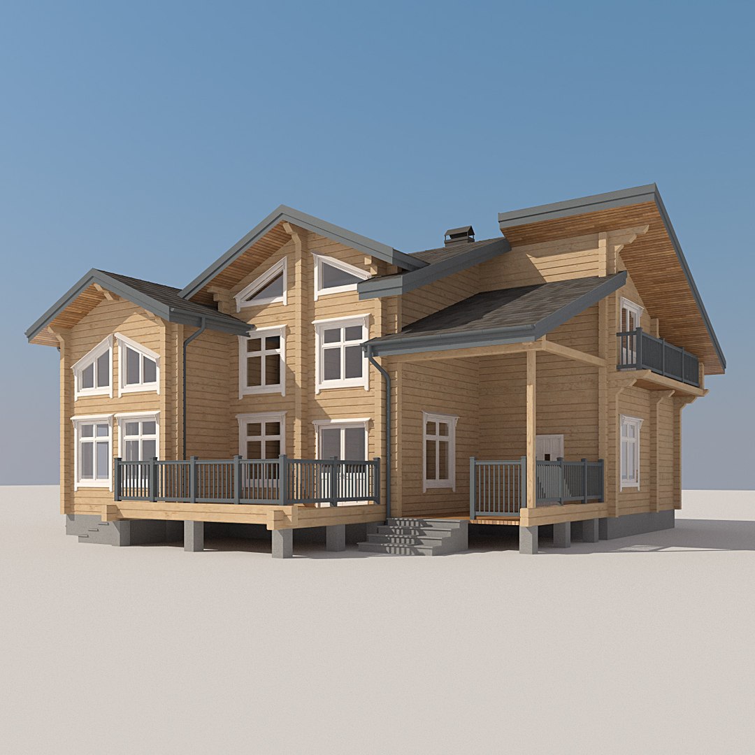 3d Log House