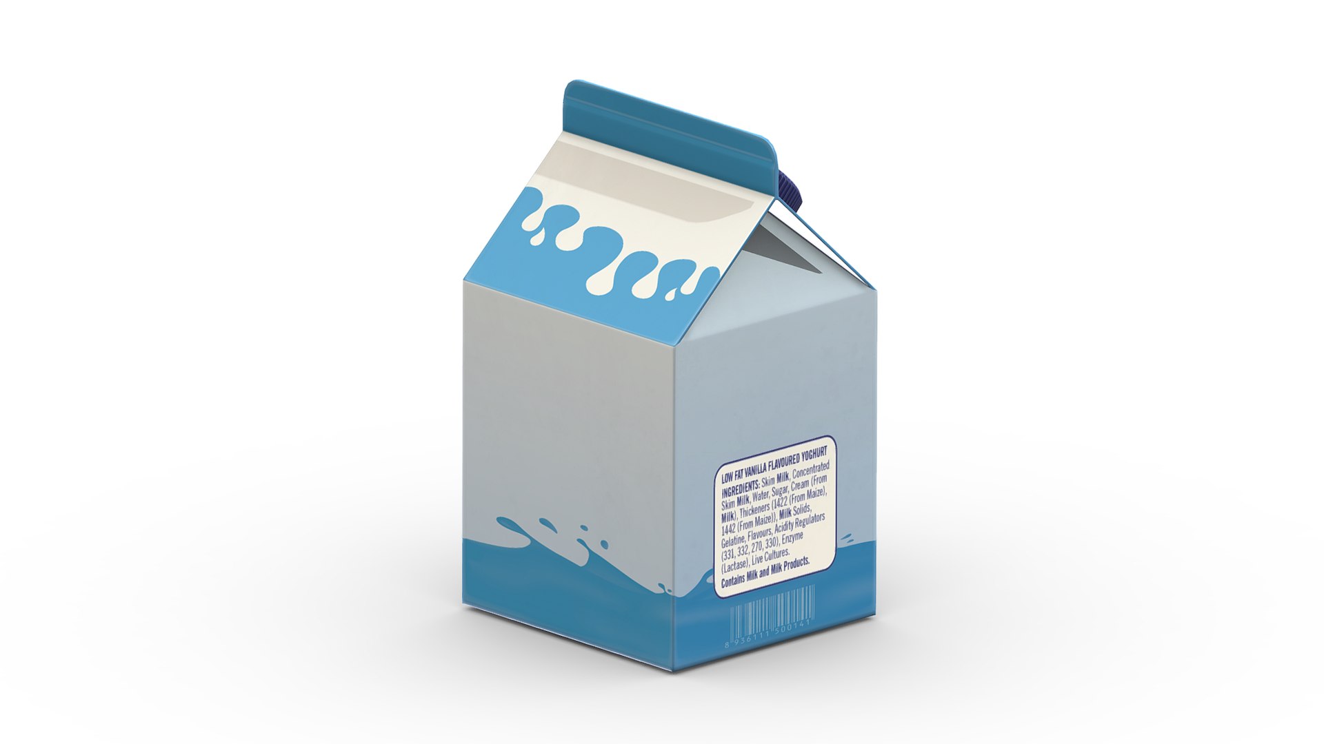 3D Supermarket Milk Carton 01 Low Poly PBR Realistic - TurboSquid 1939669