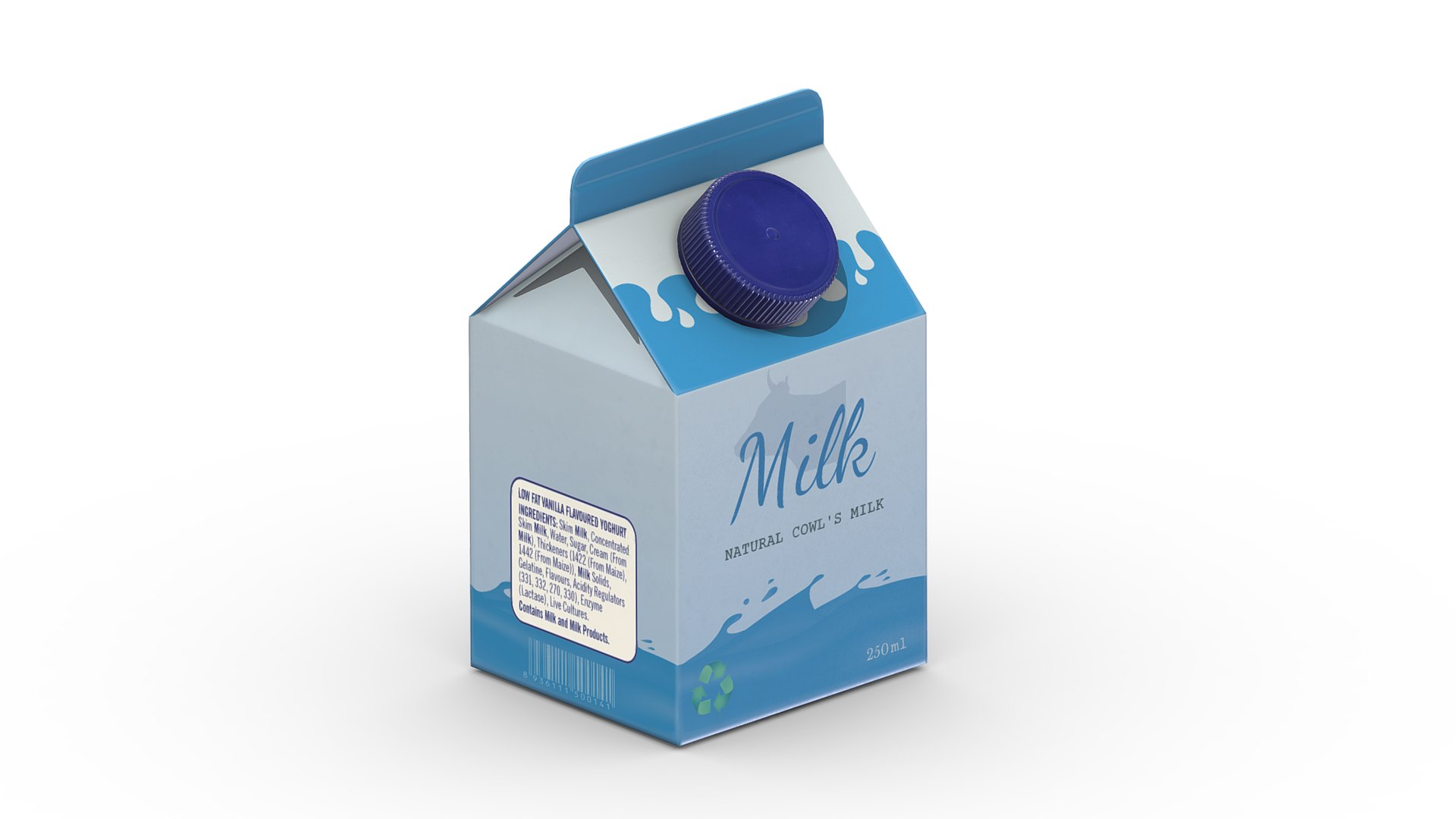 3D Supermarket Milk Carton 01 Low Poly PBR Realistic - TurboSquid 1939669