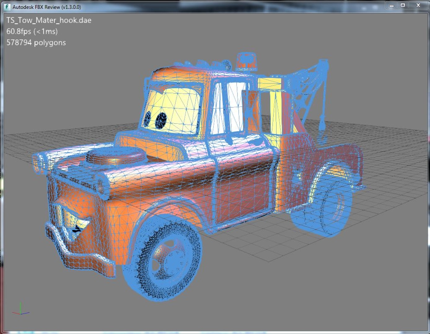 3d model pixars cars tow mater