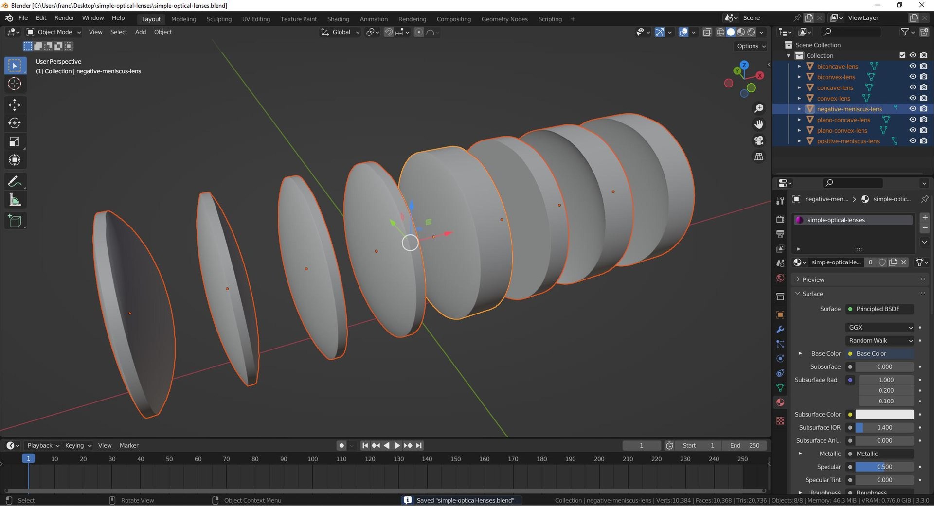 Simple Optical Lenses 3D Model - TurboSquid 2003531