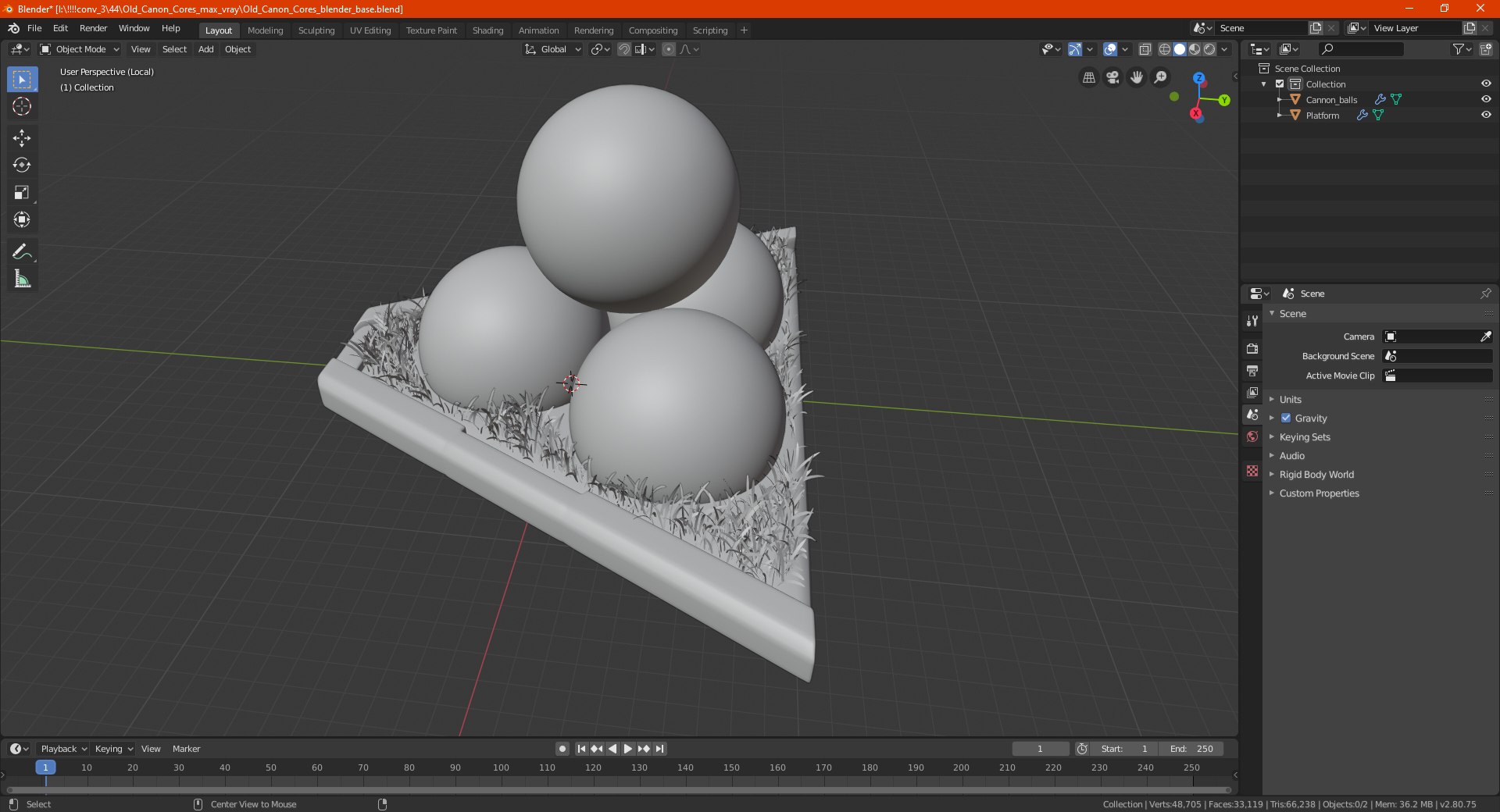 3D Old Cores Canon Model - TurboSquid 1701503