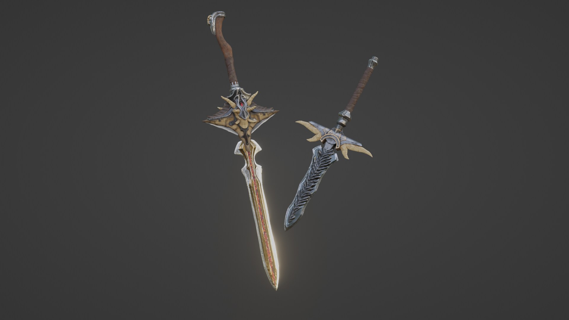 Long Short Monster Swords - Monster Weapon Pack Model - TurboSquid 2105813