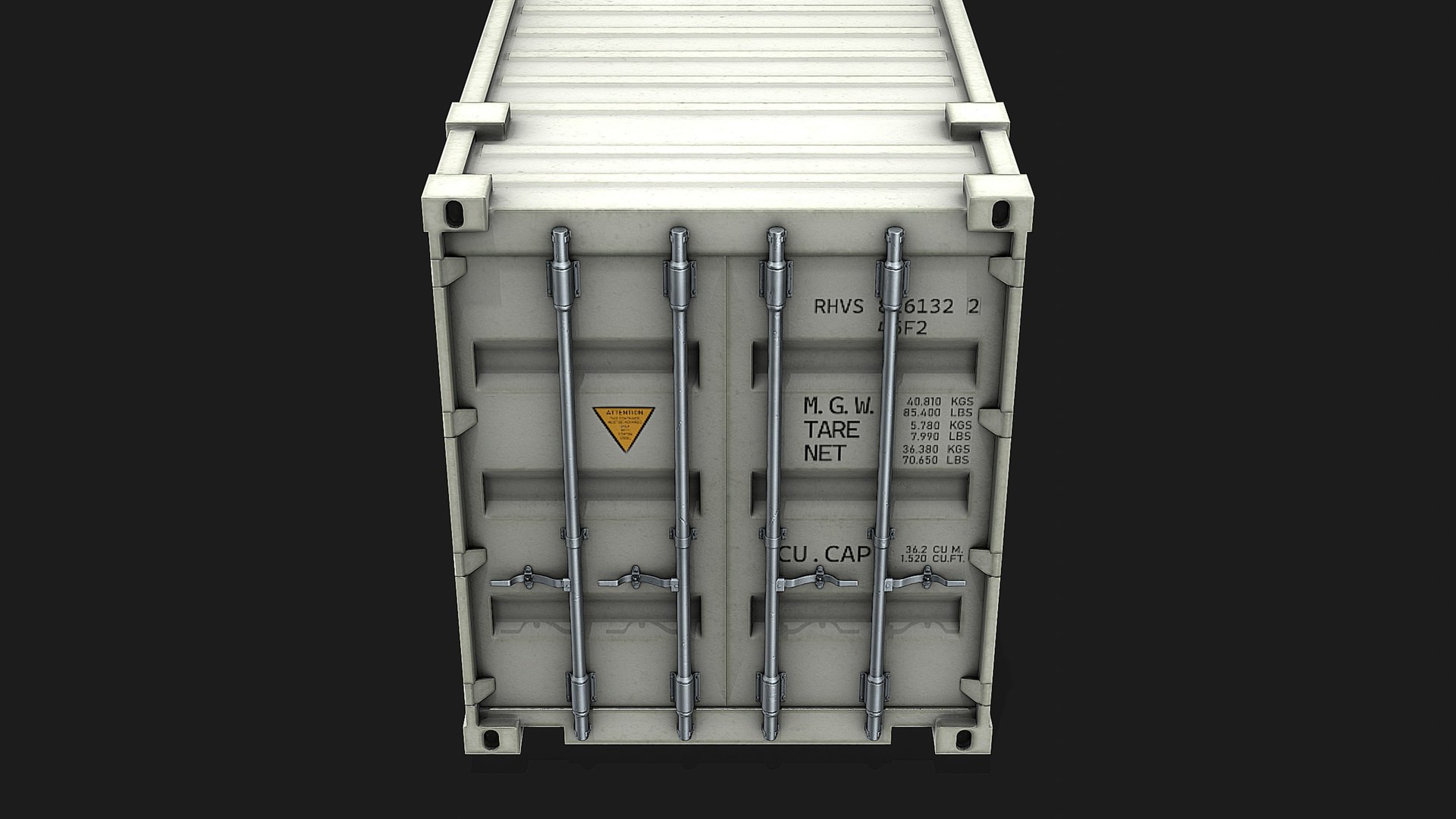 3D Model 45ft Shipping Container - White - TurboSquid 2152440