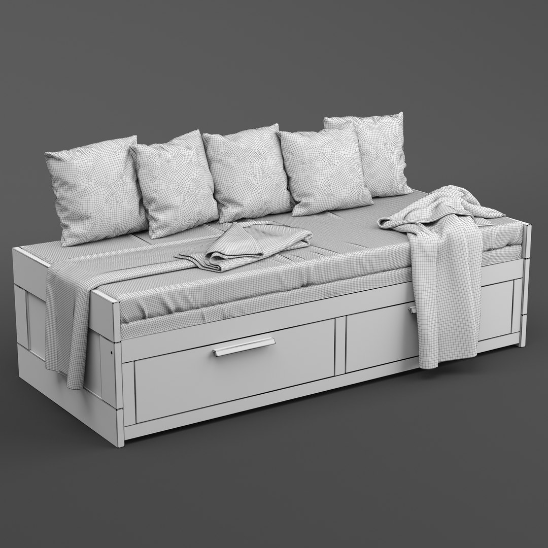 3D Model Ikea Brimnes Bed - TurboSquid 1845573