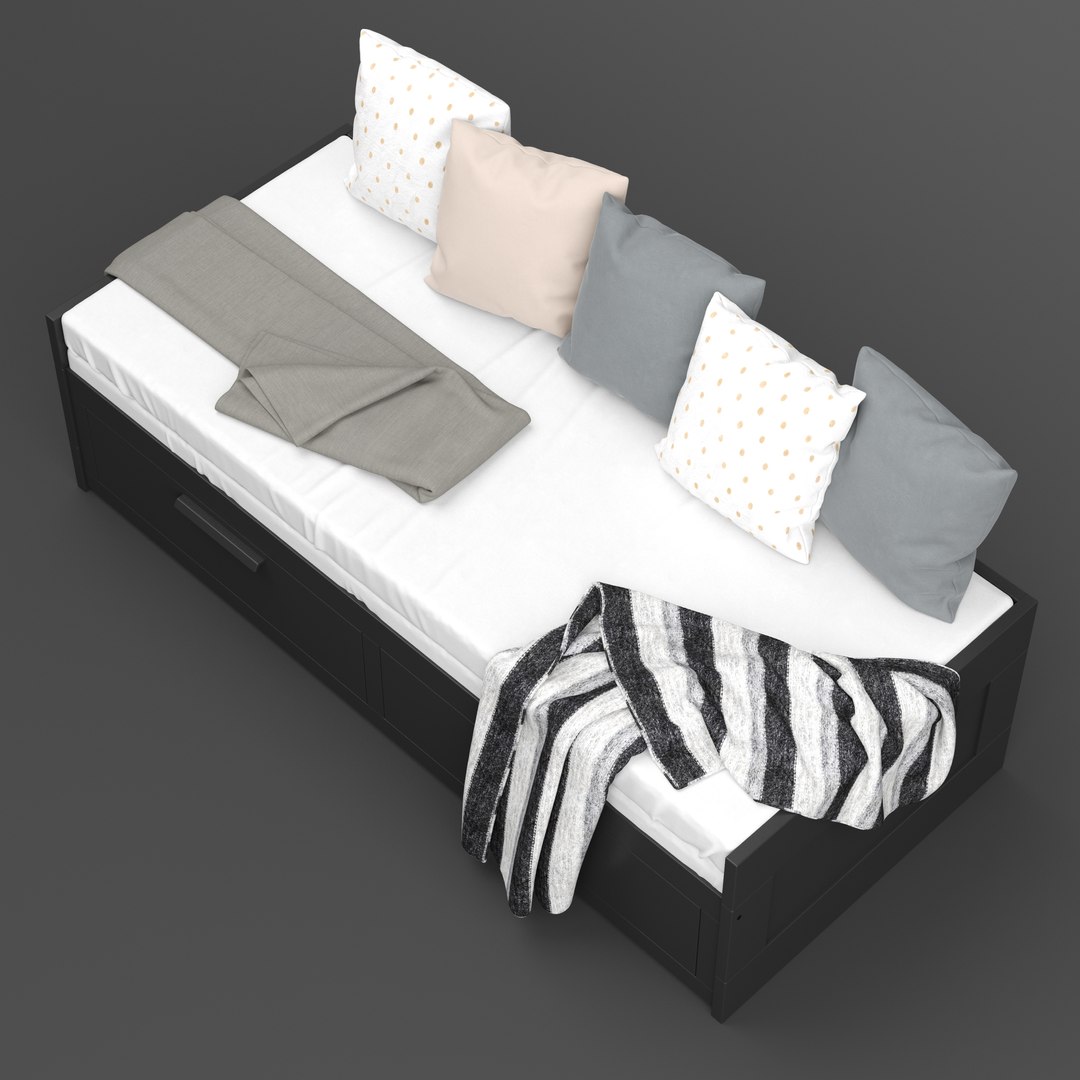3D Model Ikea Brimnes Bed - TurboSquid 1845573