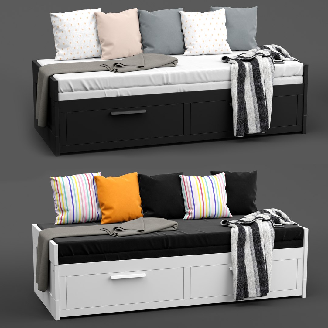 3D Model Ikea Brimnes Bed - TurboSquid 1845573