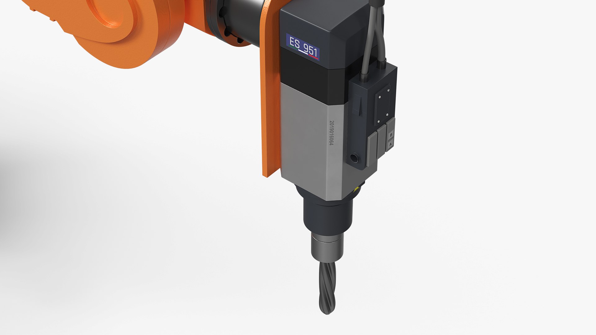 3D ABB 7600 Industrial Robot With Drilling Tool Orange Rigged ...