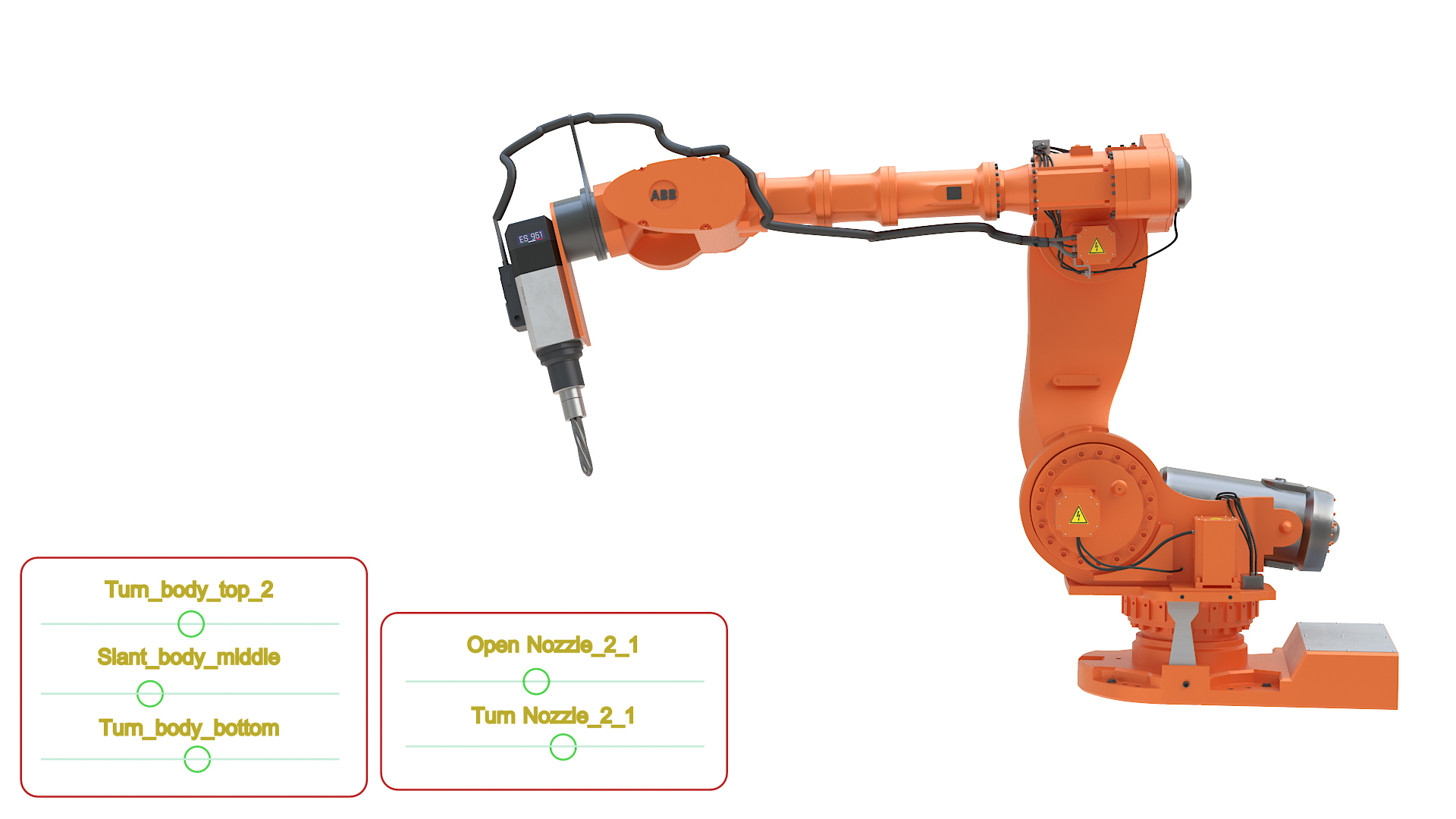 3D ABB 7600 Industrial Robot With Drilling Tool Orange Rigged ...